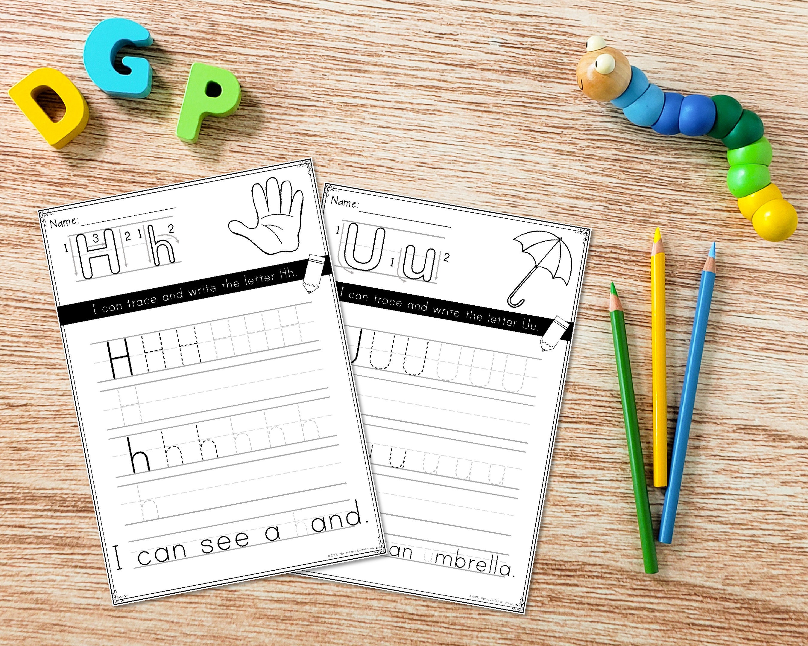 Alphabet Letter Tracing Preschool Printables Worksheet, ABC Handwriting ...