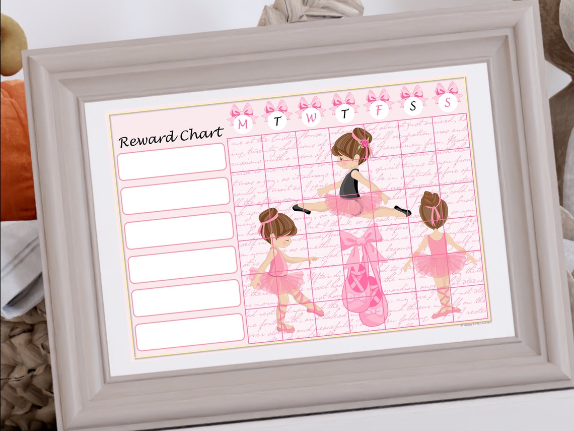 Ballet Chore Chart Toddler Reward Chart Editable Printable - Etsy UK