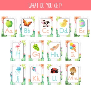Watercolour Alphabet Preschool Printable Posters, Kindergarten ABC ...