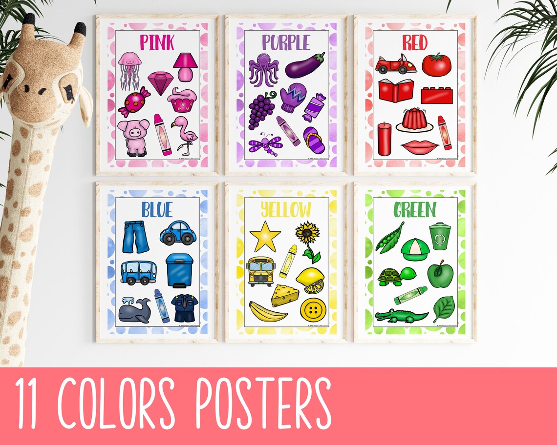 Preschool Printable Colors Posters for Classroom Wall Art, Kindergarten ...