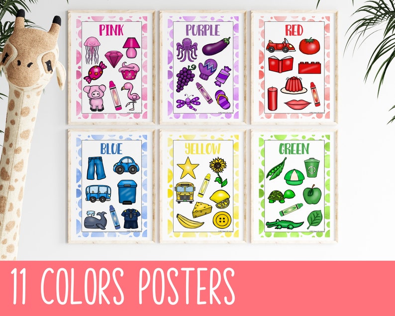Preschool Printable Colors Posters for Classroom Wall Art, Kindergarten ...