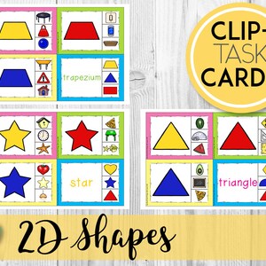 Teaching and Learning Activities. Shapes With Picture Match Clip Cards ...