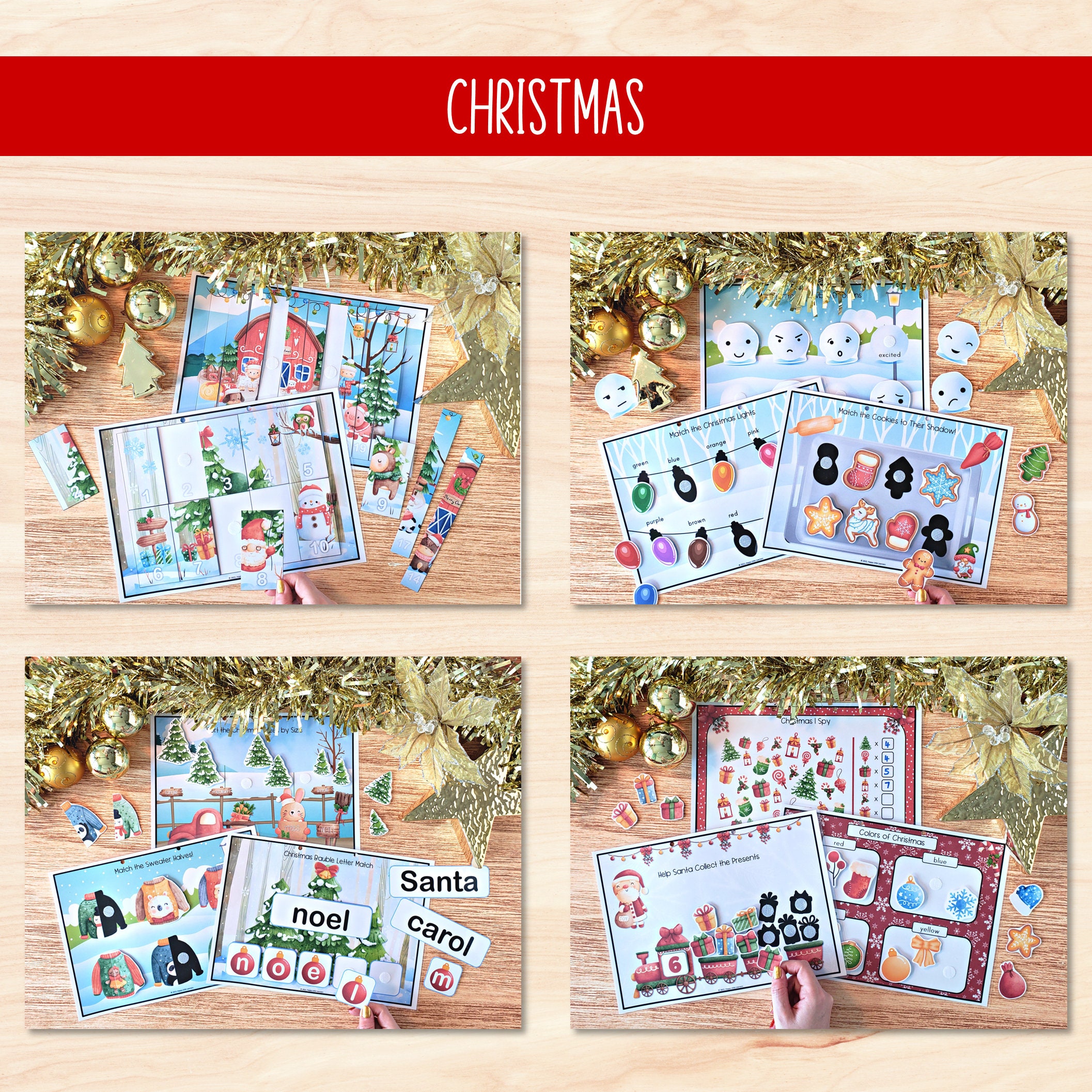 Holiday Busy Book Printables, Set of 3 Homeschool Toddler Busy Books ...