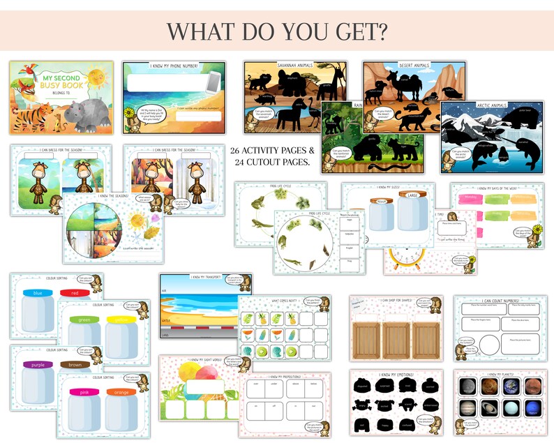 Toddler Activity Binder, Preschool Busy Book, Homeschool Learning ...