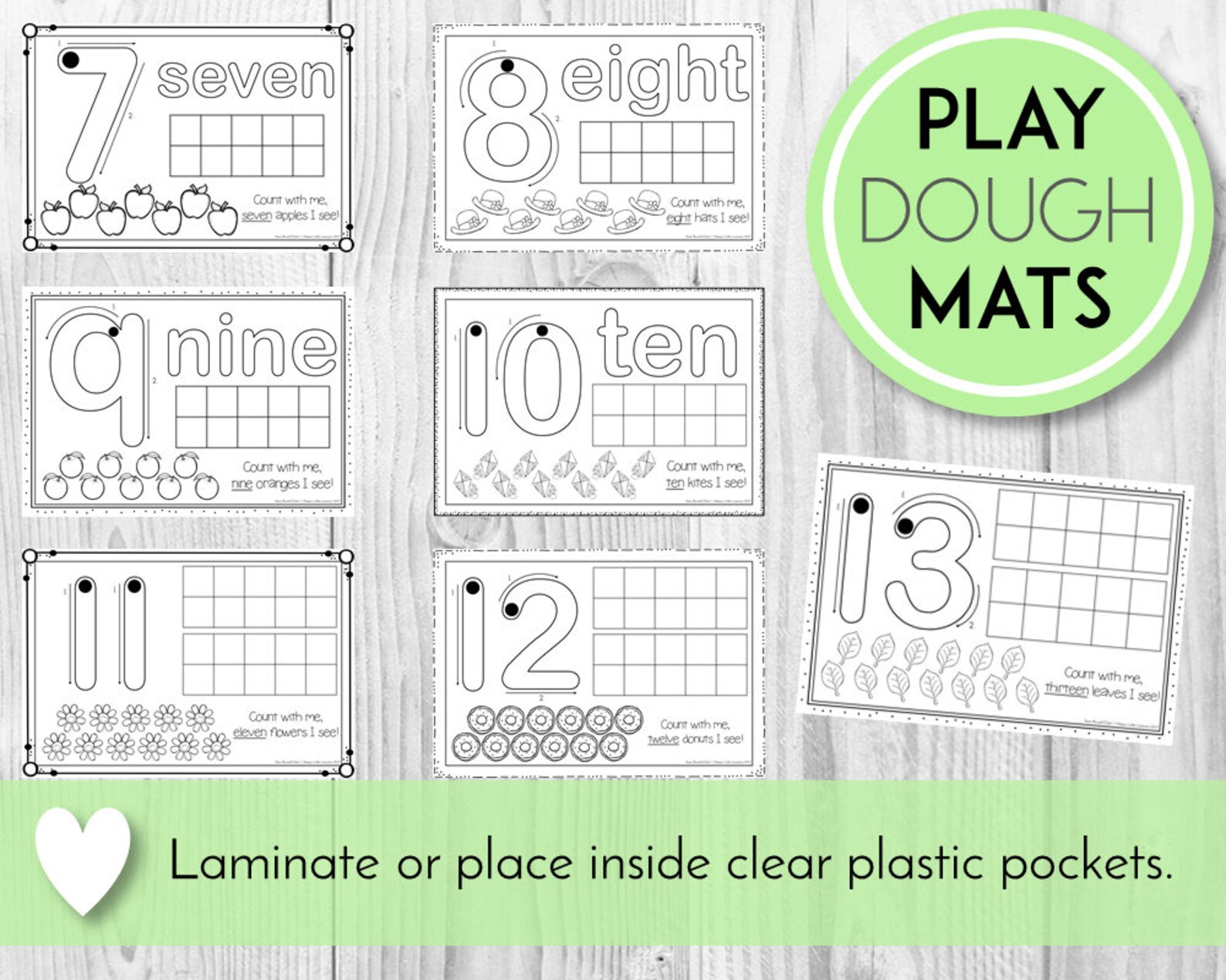 Numbers 1 - 20 Play Doh Mats, Printable Numbers Worksheets, Preschool ...