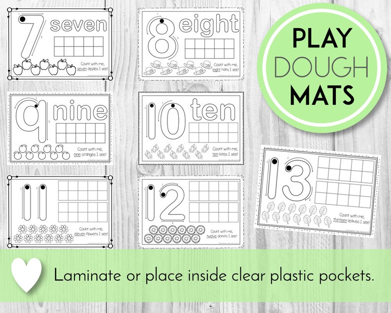 Numbers 1 20 Play Doh Mats Printable Numbers Worksheets | Etsy