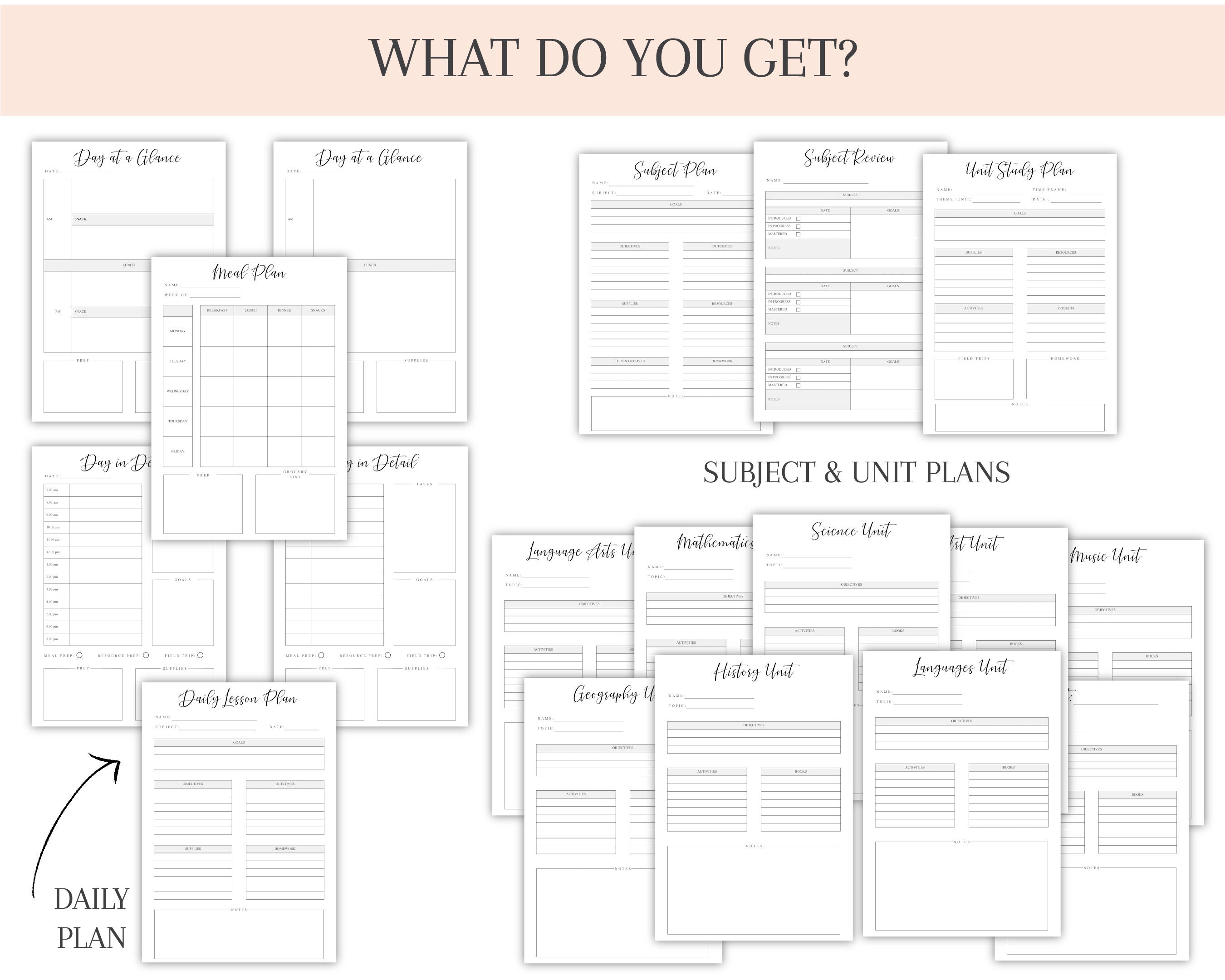 Classic Homeschool Planner, Homeschool Printable Planner, Lesson ...