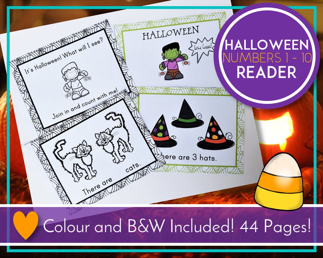 Halloween Emergent Reader, Numbers Book, Numbers 1 - 10, Learning ...