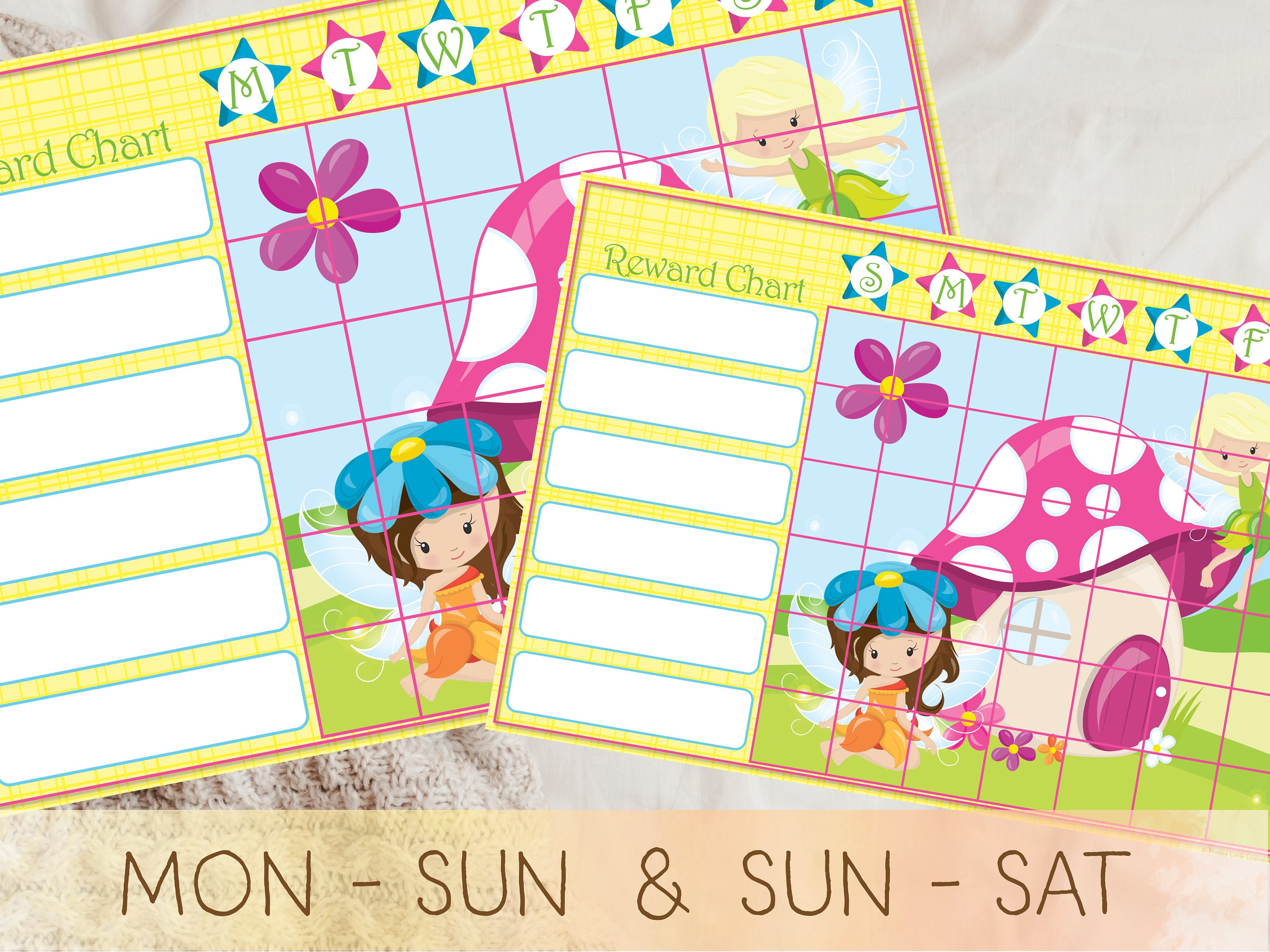 Fairy Chore Chart | Toddler Reward Chart | Editable Printable Behavior ...