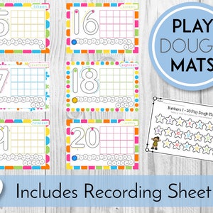 Numbers 1 - 20 Play Doh Mats, Printable Counting Numbers Worksheet ...
