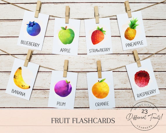 Fruit Flashcards Preschool Printables Montessori Cards | Etsy