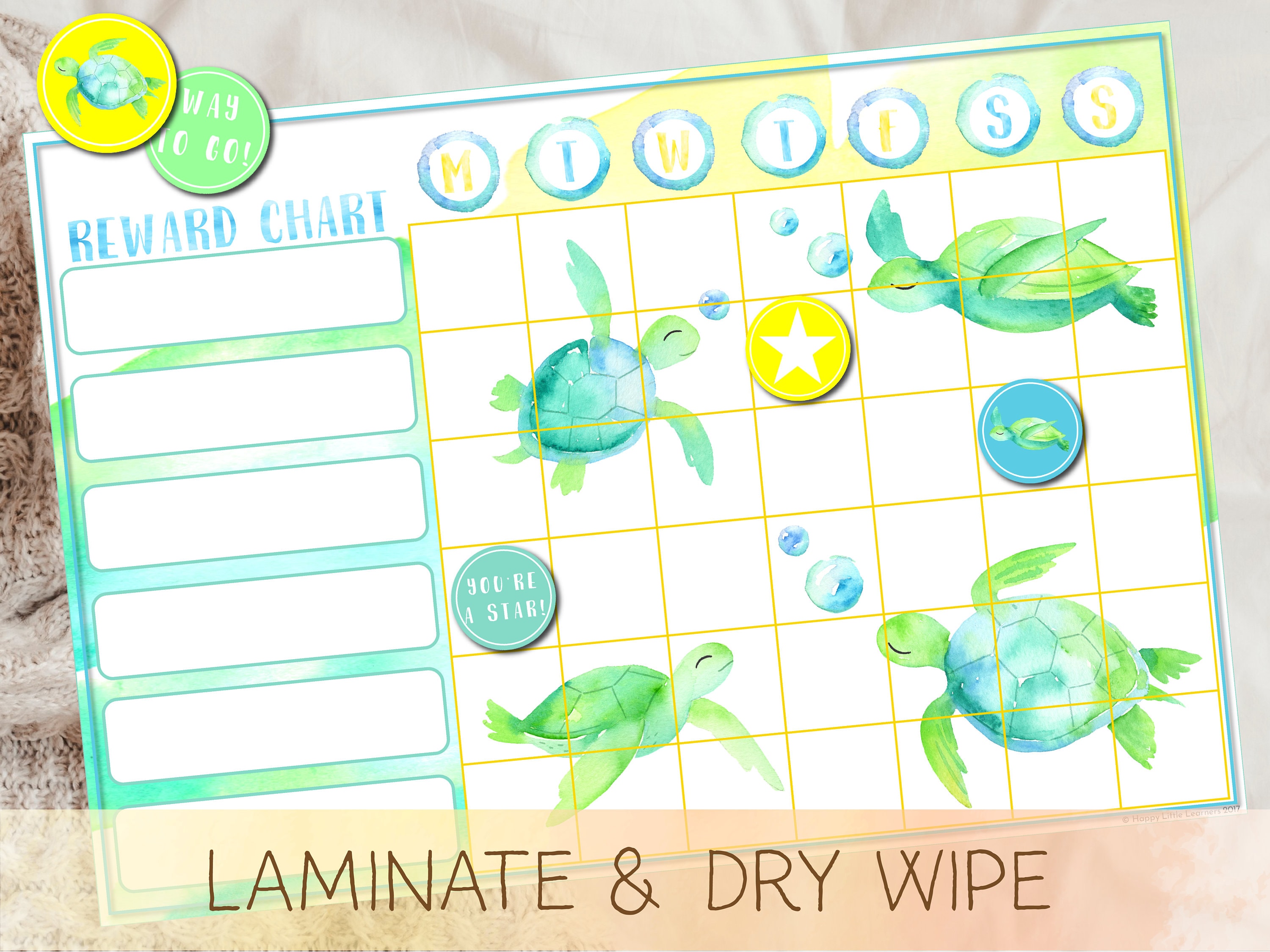 Sea Turtle Chore Chart | Toddler Reward Chart | Kids Routine ...