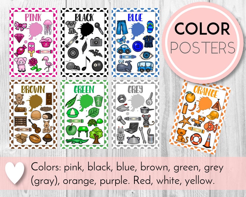 Color Posters Colour Posters Teaching Colors Learning | Etsy