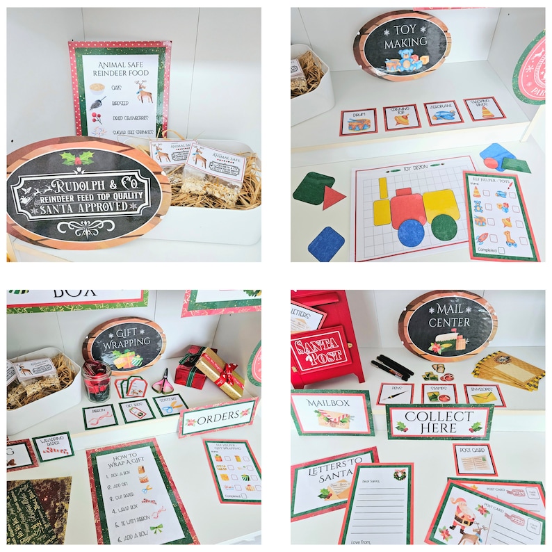 Santa's Workshop Dramatic Play, Christmas North Pole Printable Pretend ...