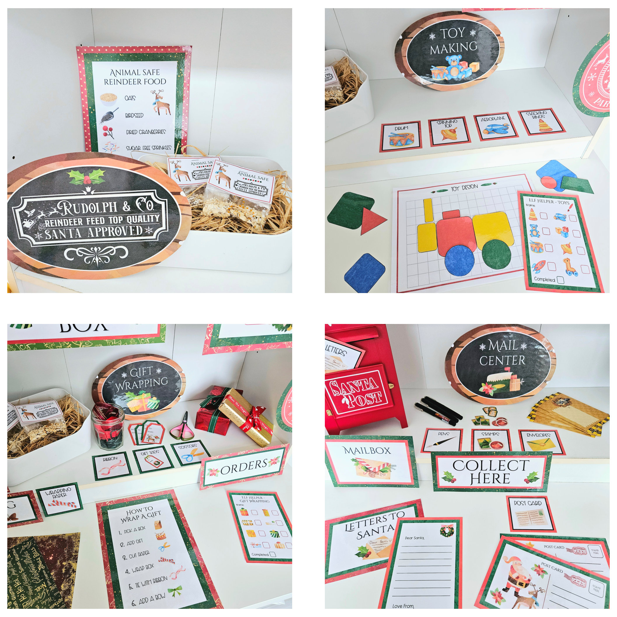 Santa's Workshop Dramatic Play, Christmas North Pole Printable Pretend ...