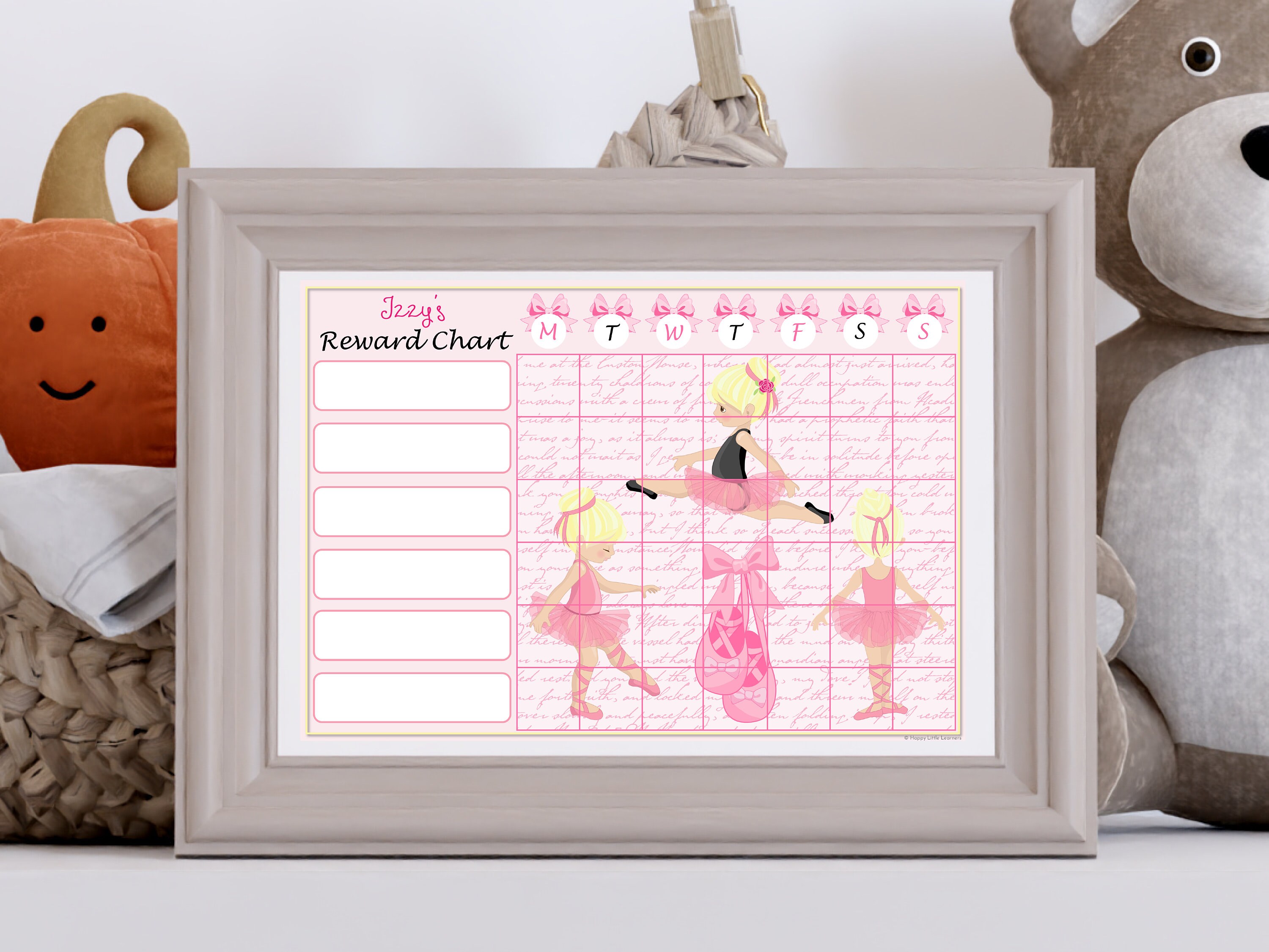 Ballet Chore Chart Toddler Reward Chart Editable Printable - Etsy UK