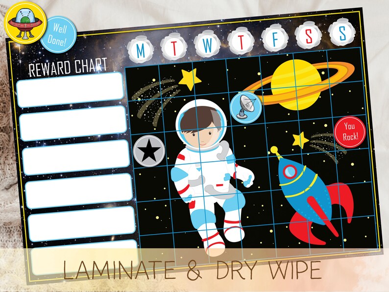 Astronaut Chore Chart | Toddler Reward Chart | Editable Printable ...