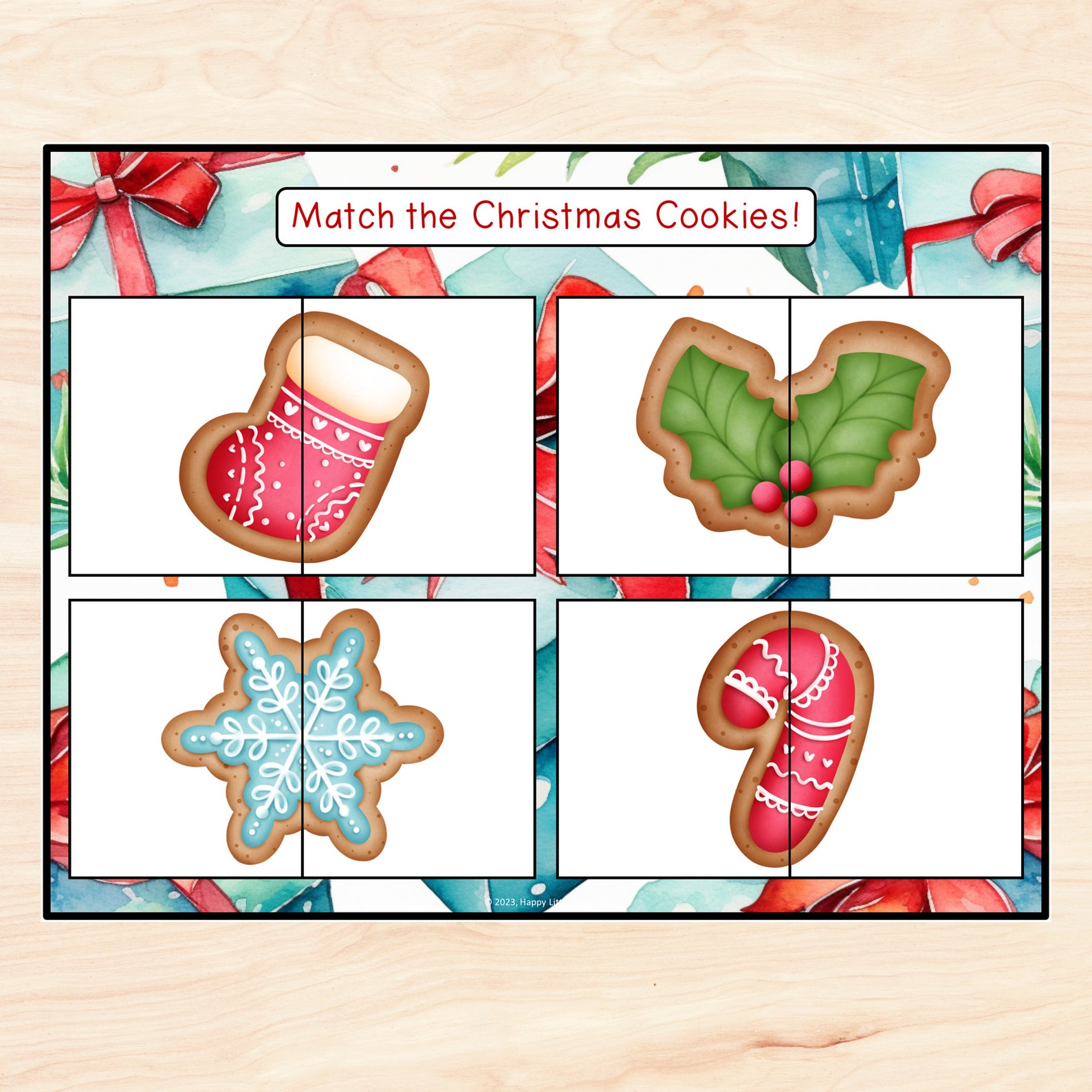 Christmas Cookies Matching Activity, Holiday Cookies Match, Toddler ...