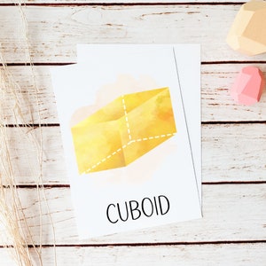 Watercolor 3D Shapes Flashcards Preschool Printables, Montessori Shape ...