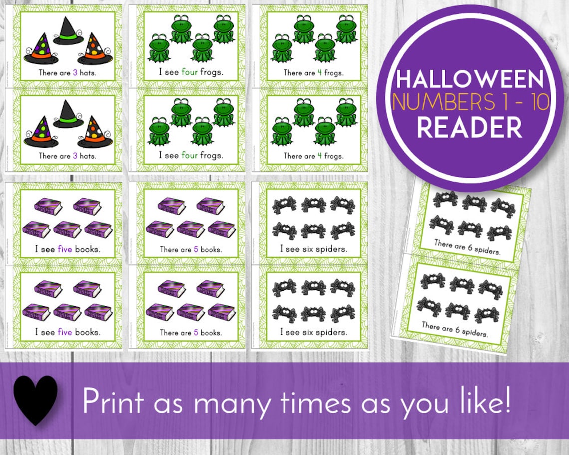Halloween Emergent Reader, Numbers Book, Numbers 1 10, Learning Numbers ...