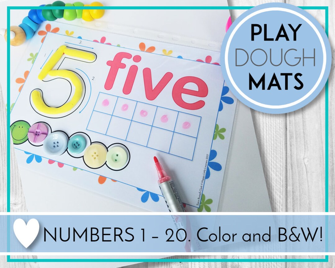 Numbers 1 - 20 Play Doh Mats, Printable Counting Numbers Worksheet ...