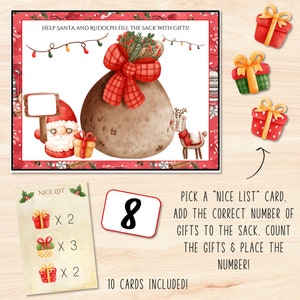 Christmas Santa Sack Gift Counting, Xmas Math Fun, Toddler Christmas ...