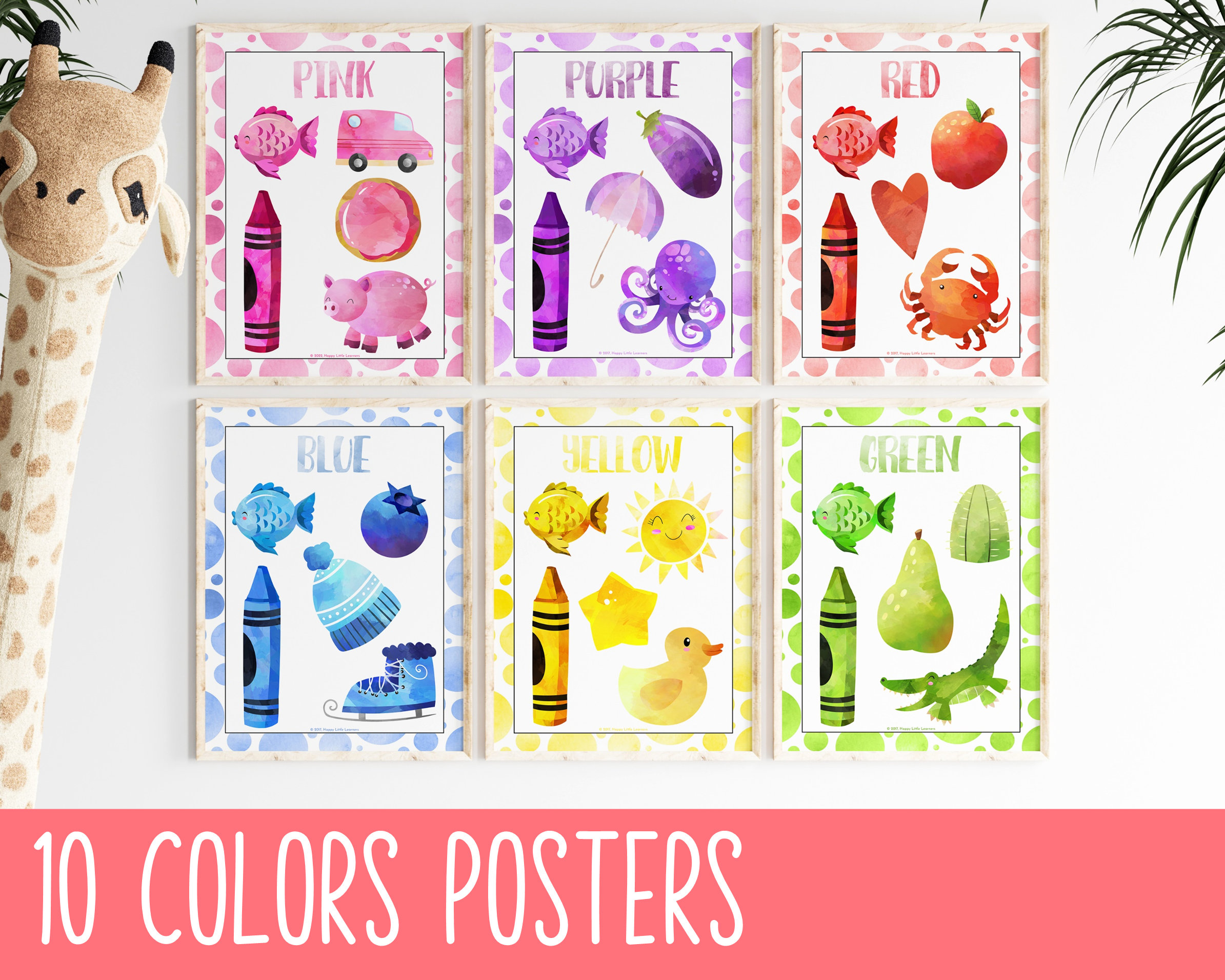 Watercolor Preschool Printables Colors Classroom Posters, Kindergarten ...