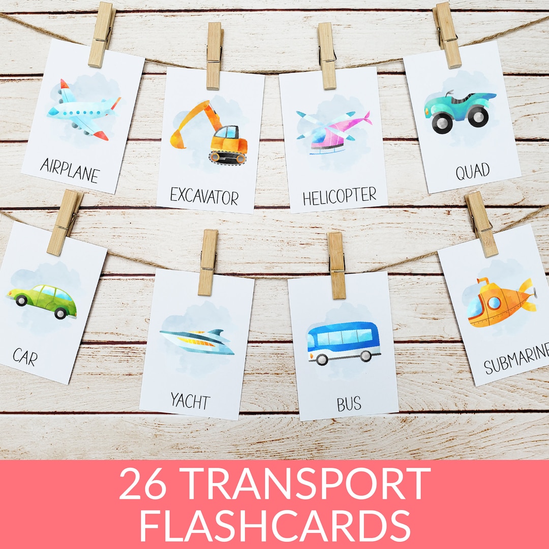 Transport Alphabet Flashcards Preschool Printables, Montessori Toddler ...