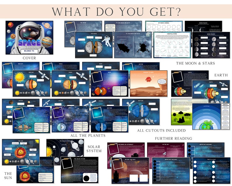 Printable Space Busy Book Activity Binder Printable Solar - Etsy