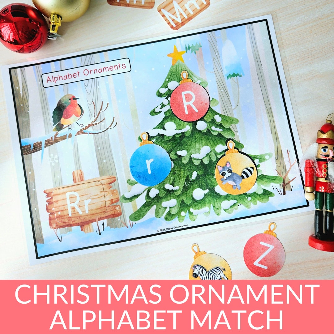 Christmas Ornament Alphabet Toddler Matching Activity, Prek Kids Fun ...
