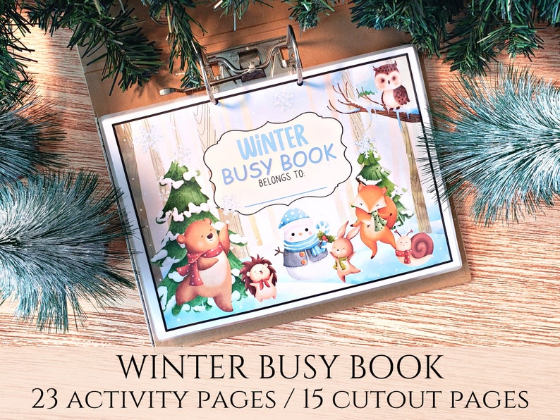 Winter Busy Book Printable, Homeschool Busy Book for Kids, Seasons ...