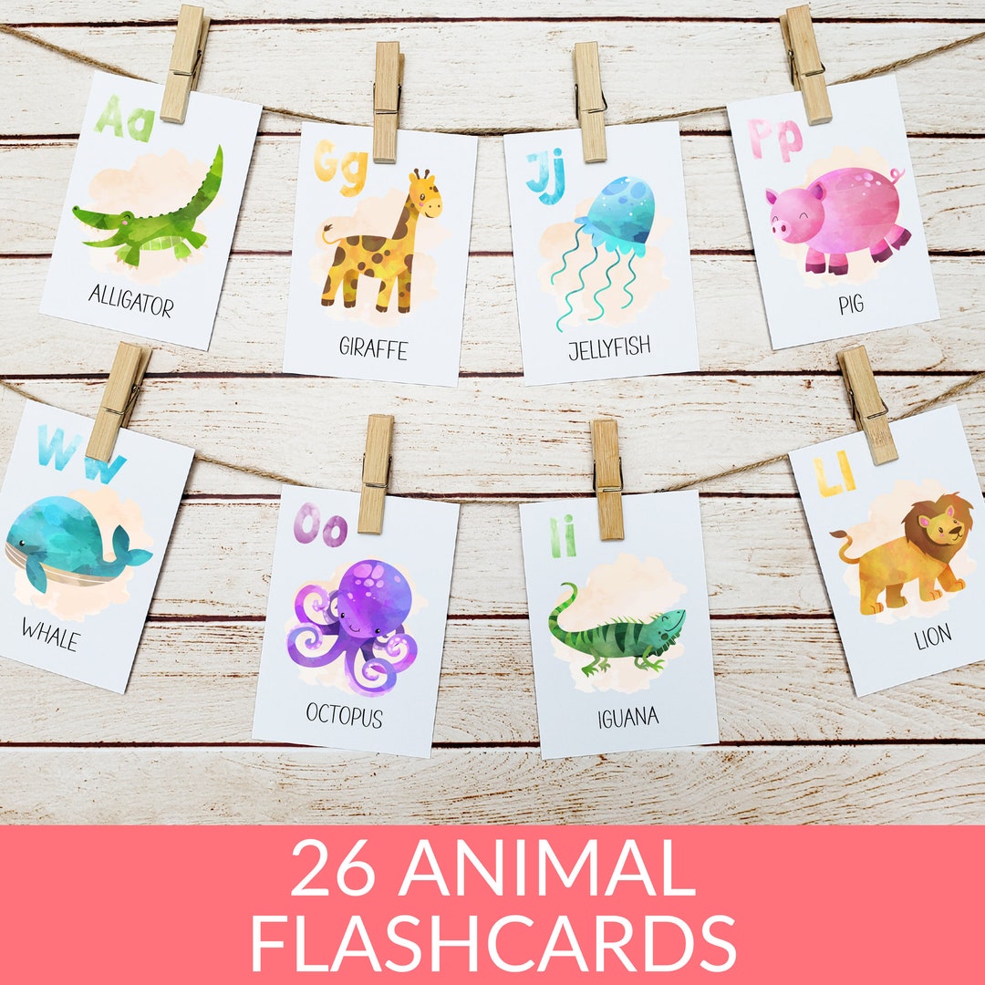 Animal Alphabet Flashcards Preschool Printables, Montessori ABC Toddler ...