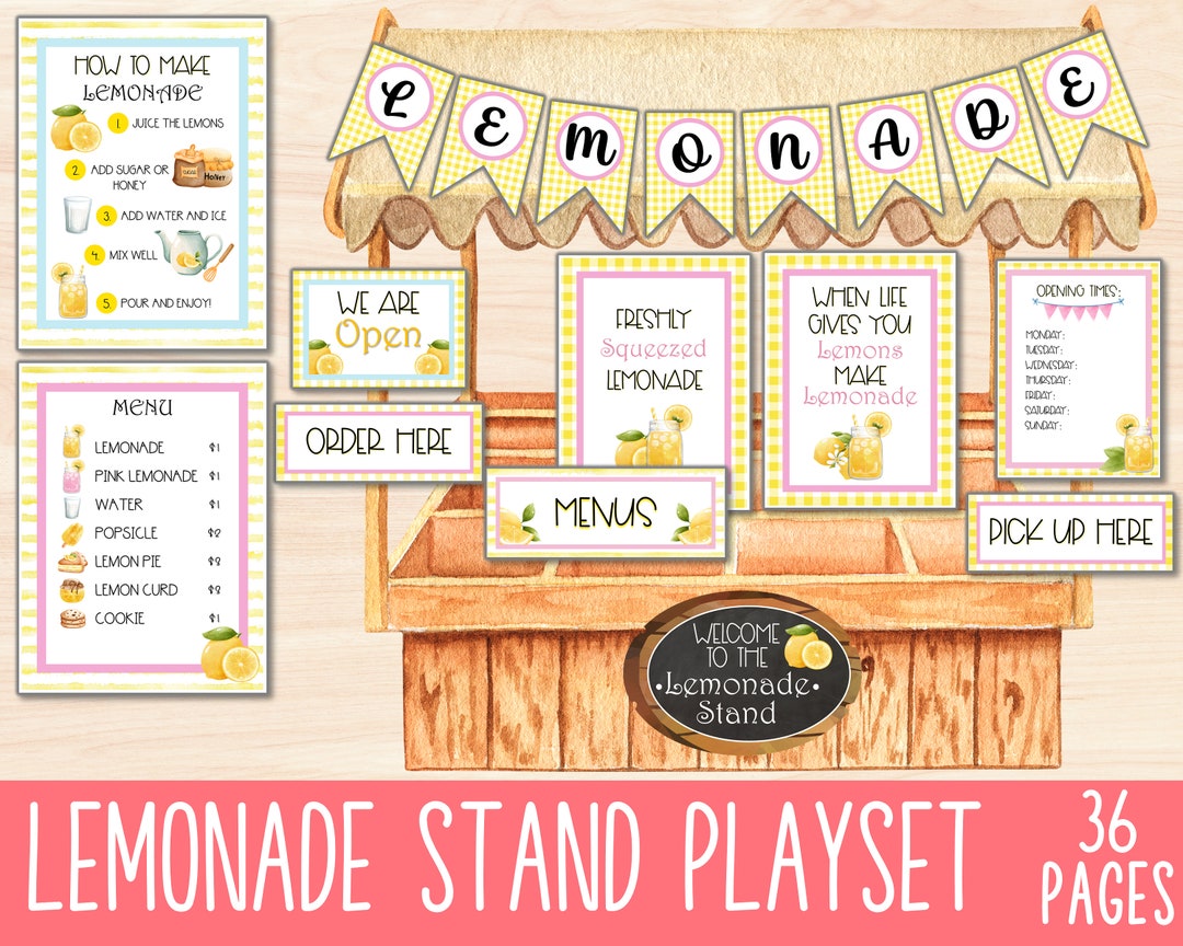 Lemonade Stand Dramatic Play Printable, Summer Pretend Play ...