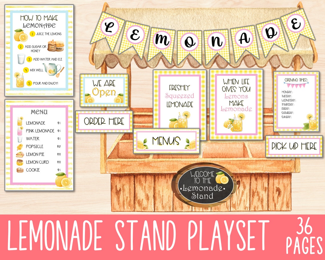 Lemonade Stand Dramatic Play Printable, Summer Pretend Play ...