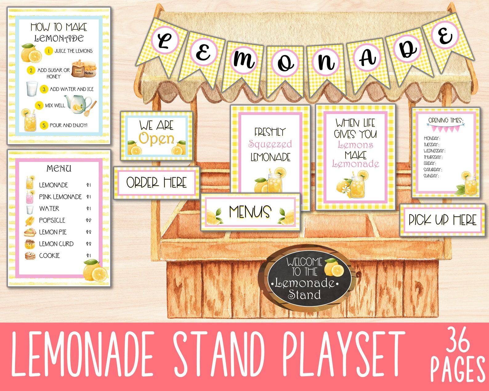 Lemonade Stand Dramatic Play Printable, Summer Pretend Play ...
