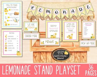 PRINTABLE Lemonade Stand Dramatic Play BUNDLE kids Summer Play Download ...