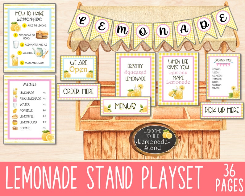 Lemonade Stand Dramatic Play Printable, Summer Pretend Play ...