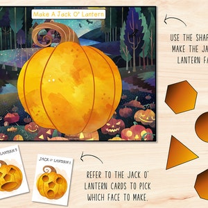 Halloween Shapes Jack O' Lantern Printable Toddler Activity, Halloween ...