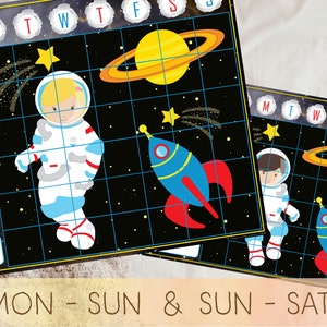 Astronaut Chore Chart | Toddler Reward Chart | Editable Printable ...