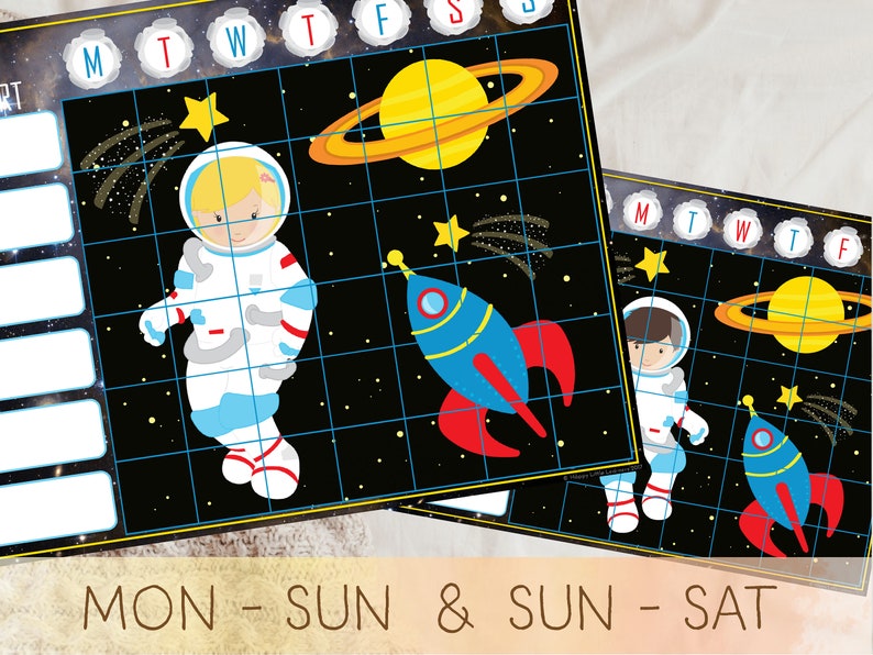 Astronaut Chore Chart | Toddler Reward Chart | Editable Printable ...