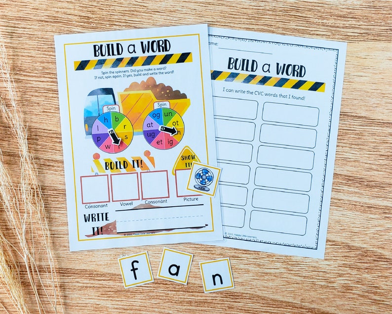 CVC Printable Reading Game, Beginning Phonics Sight Word Practice, Busy ...