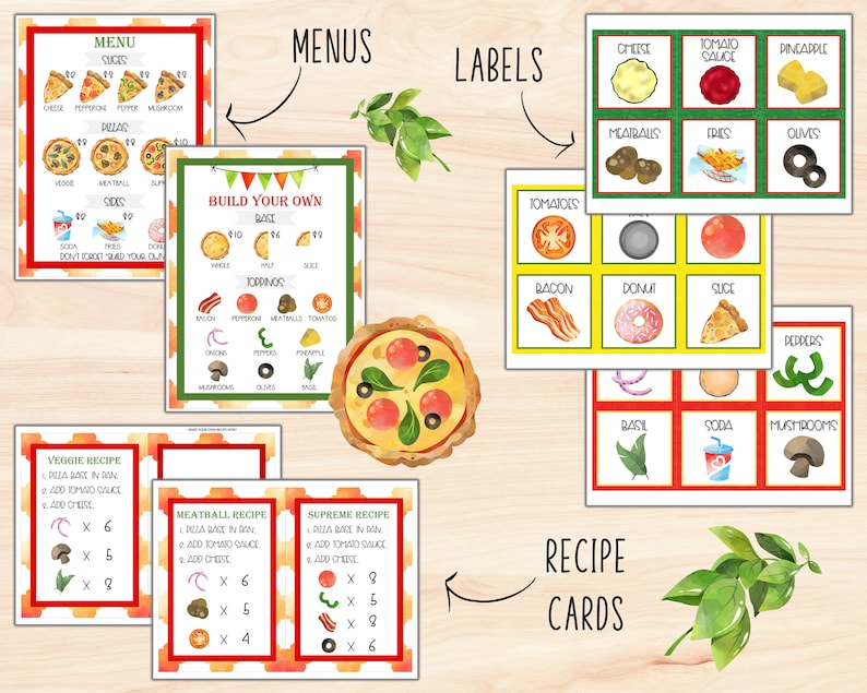 Pizza Parlor Pretend Play Dramatic Play Printable Pretend - Etsy