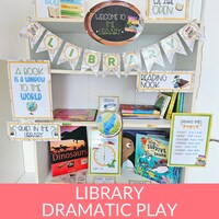 Library Dramatic Play Printable | Pretend Play Classroom | Imaginative ...