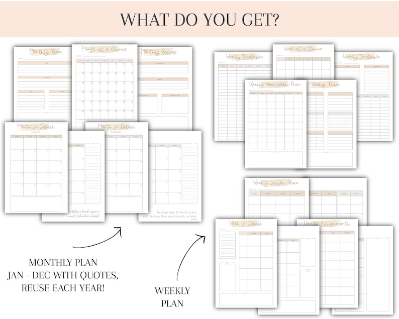 Boho Printable Homeschool Planner Homeschool Organizer - Etsy