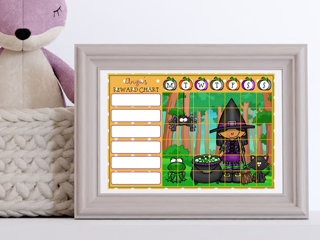 Editable Halloween Chore Chart Printable Kids Reward Chart | Printable ...