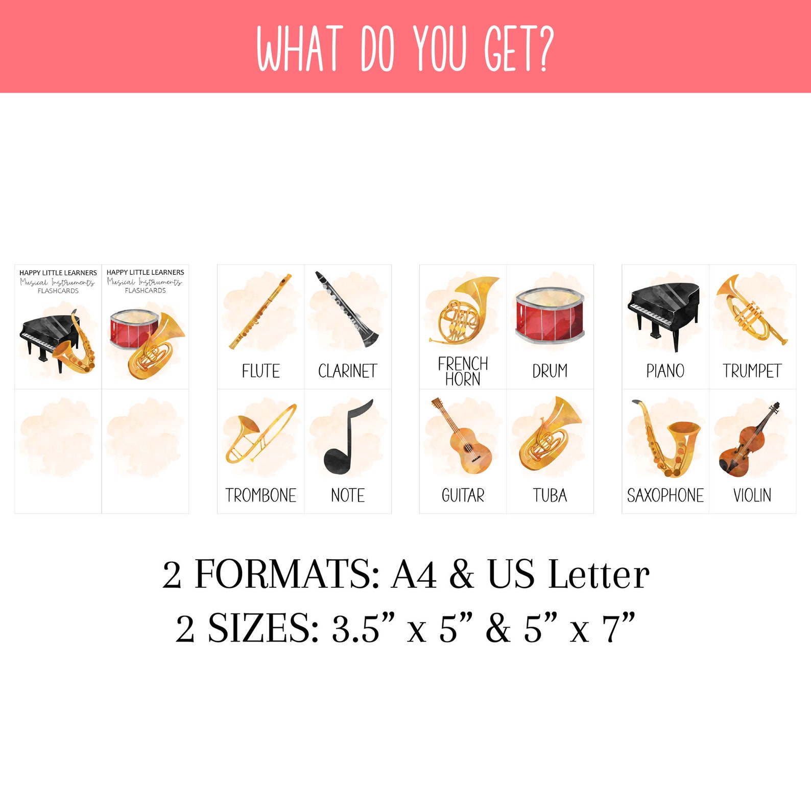 Musical Instruments Printable Flashcards, Preschool Printables ...