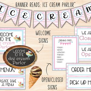 Dramatic Play Printable Ice Cream Parlor, Pretend Play Set, Imaginative ...