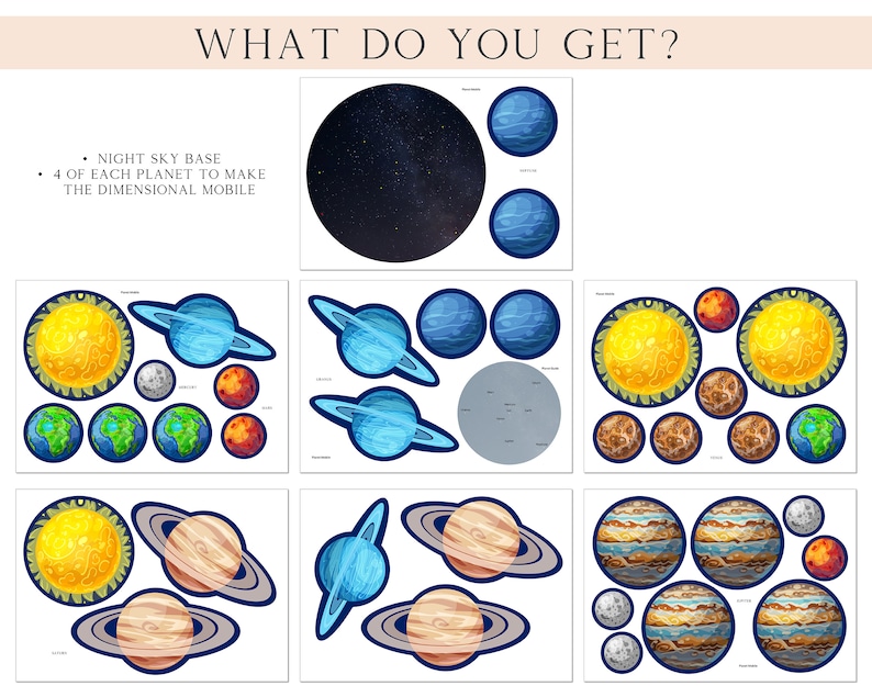 Printable DIY Solar System Planets Mobile, Toddler Space Planets ...
