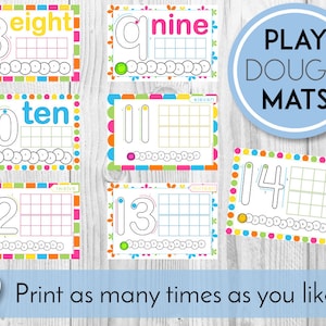 Numbers 1 - 20 Play Doh Mats, Printable Counting Numbers Worksheet ...