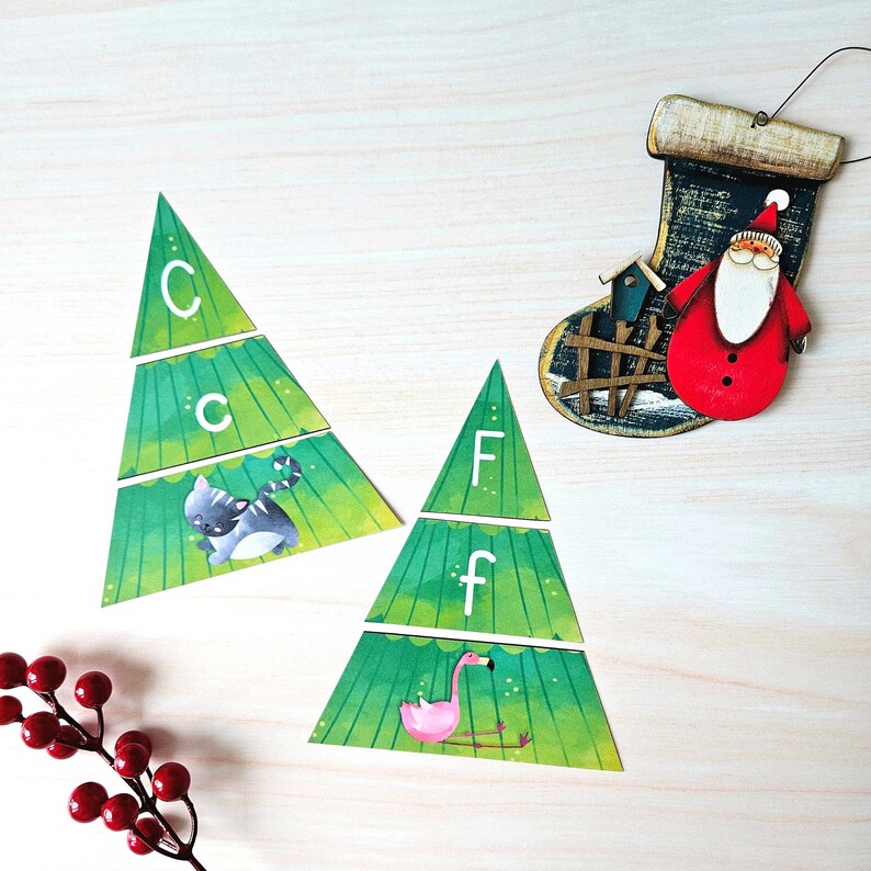 Christmas Tree Alphabet Matching Activity, Holiday Tree ABC, Toddler ...